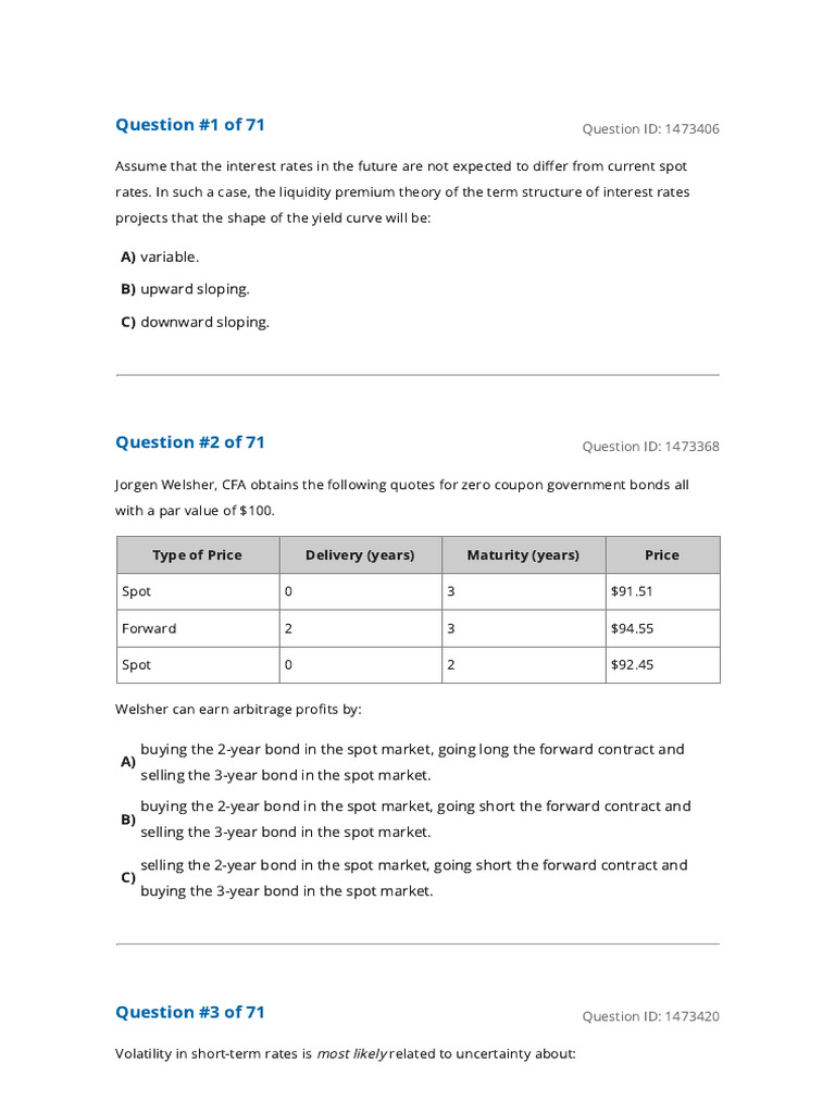 Reading 25 The Term Structure and Interest Rate Dynamics | PDF | Yield ...