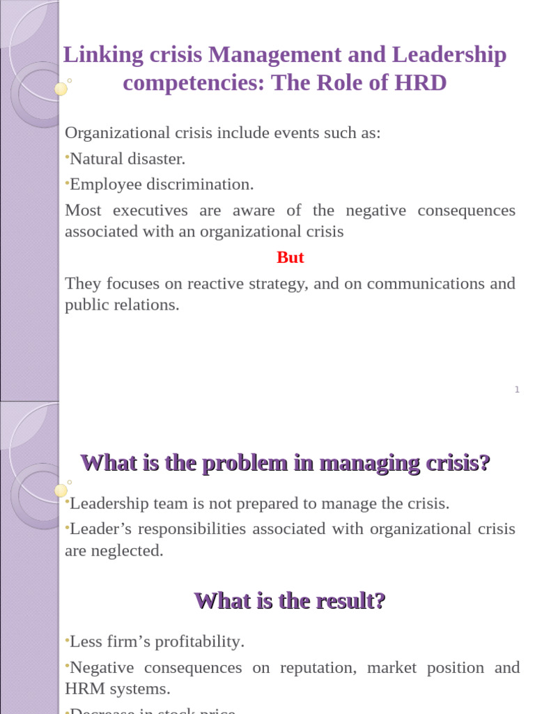 Linking Crisis Management and Leadership Competencies | PDF | Crisis ...