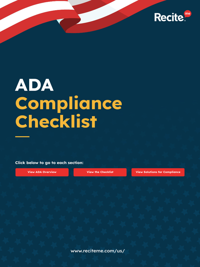 ADA Compliance Checklist | PDF | Americans With Disabilities Act Of ...