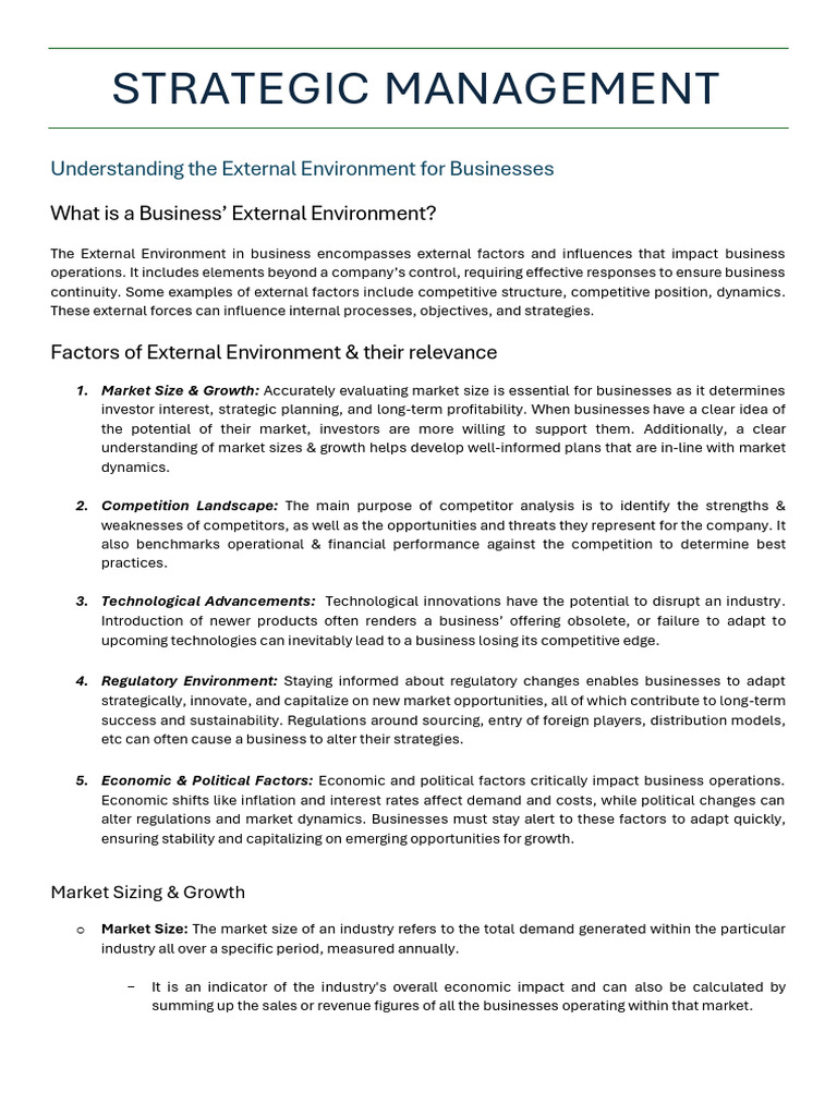 Analyzing Business External Environment | PDF | Cost Of Living | Market ...