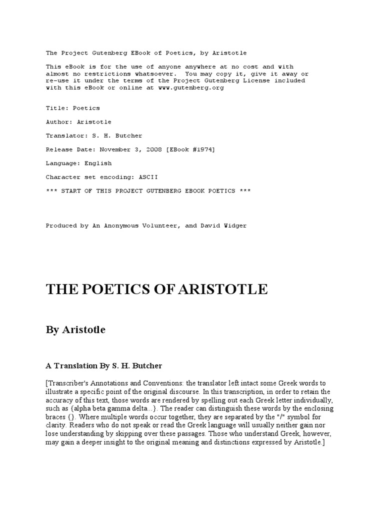 Aristotle - Poetics | PDF | Poetry | Tragedy