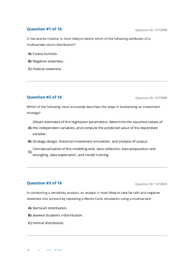 Reading 38 Backtesting and Simulation | PDF | Investing | Regression ...