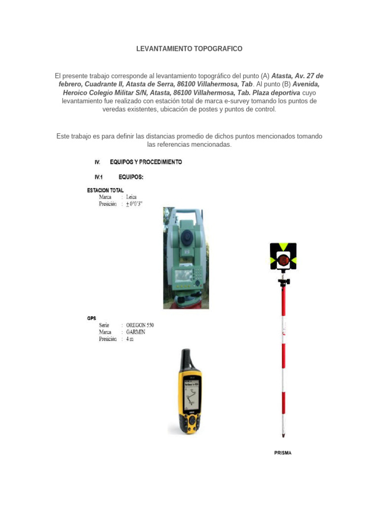 Levantamiento Topografico | PDF