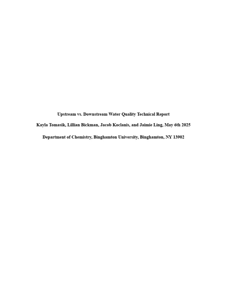 Water Quality Lab Report | PDF | Ph | Wetland