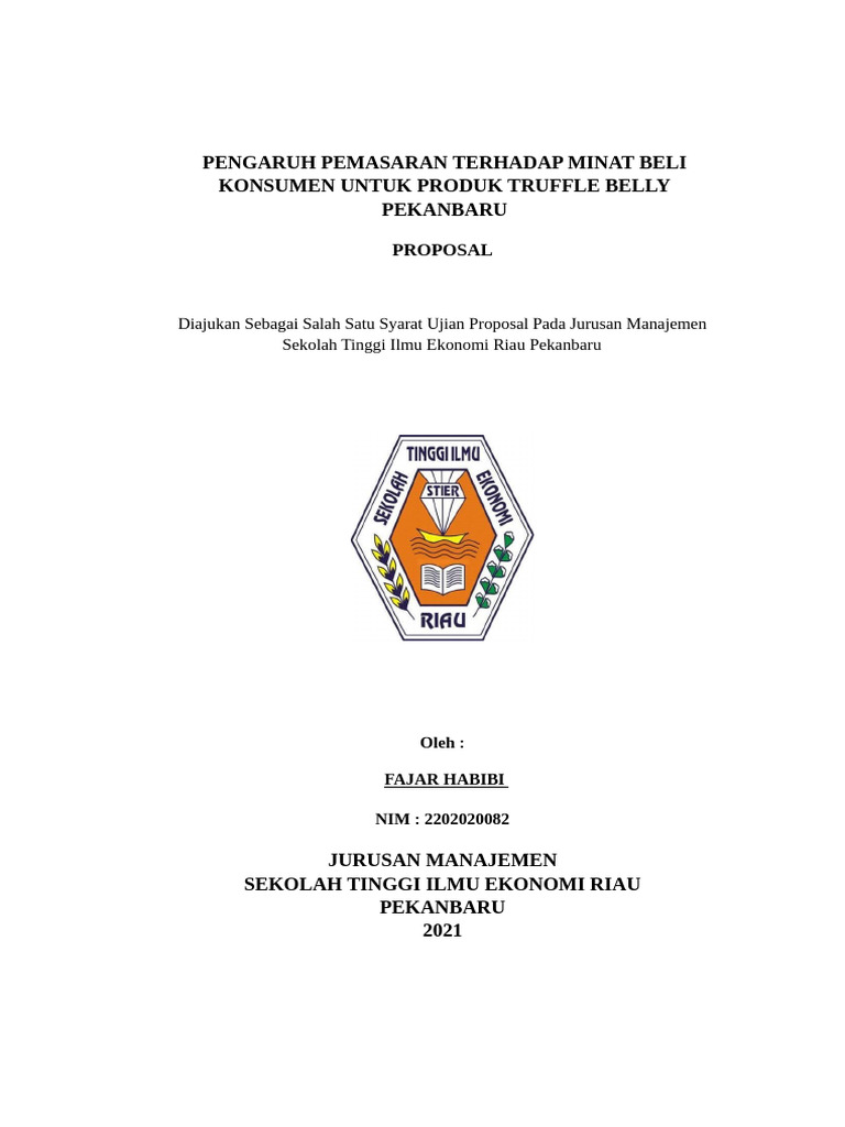 Contoh Proposal Pemasaran Truffle Belly Semester 3 | PDF