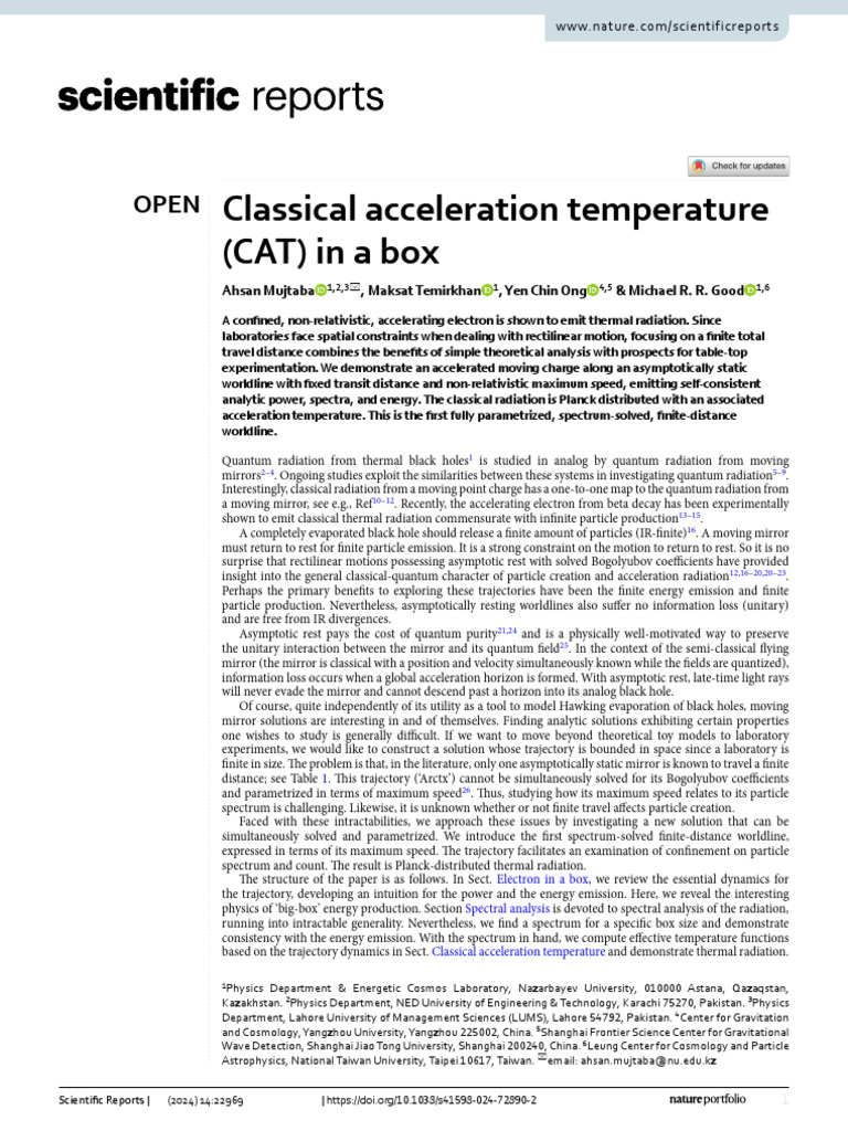 Classical Acceleration Temperature in Electrons | PDF | Electron | Physics