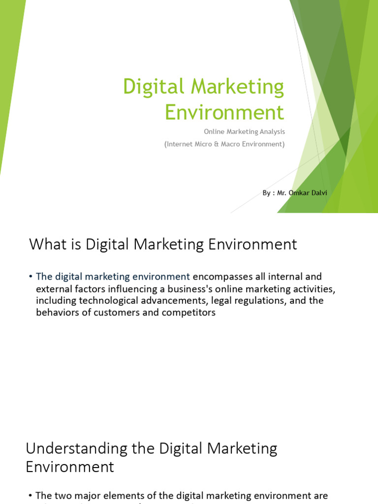 Digtal Marketing Environment Class 1 | PDF | Marketing | Macroeconomics