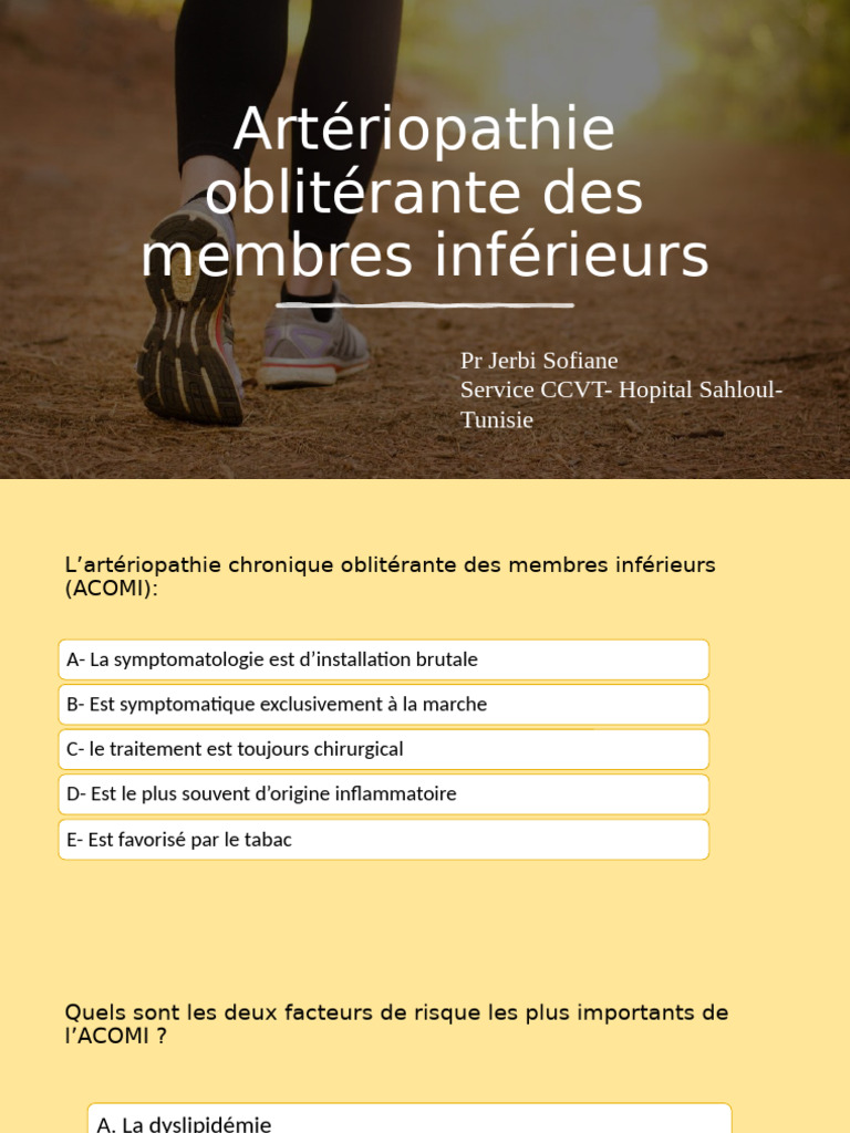 ACOMI : Diagnostic et Prise en Charge | PDF | Athérosclérose | Maladies ...