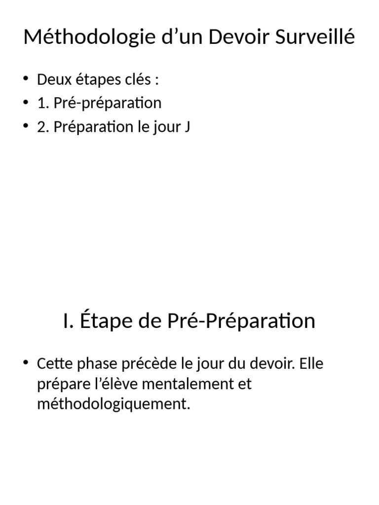 Exposé Méthodologie Devoir Surveillé | PDF