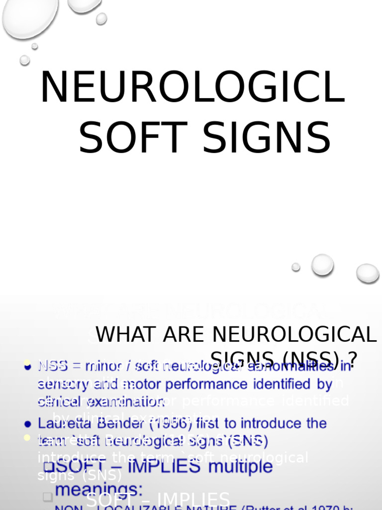 Neurological Soft Signs | PDF | Schizophrenia | Antipsychotic