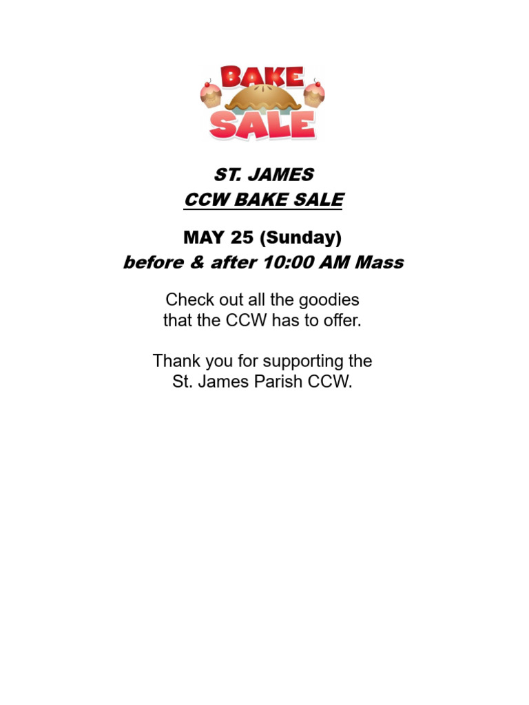 CCW Bake Sale Sign - 5-25-25 | PDF