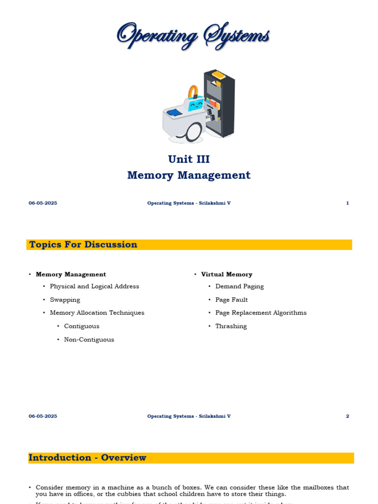 Unit III - Memory Management With Virtual Memory | PDF | Operating System | Computer Data Storage