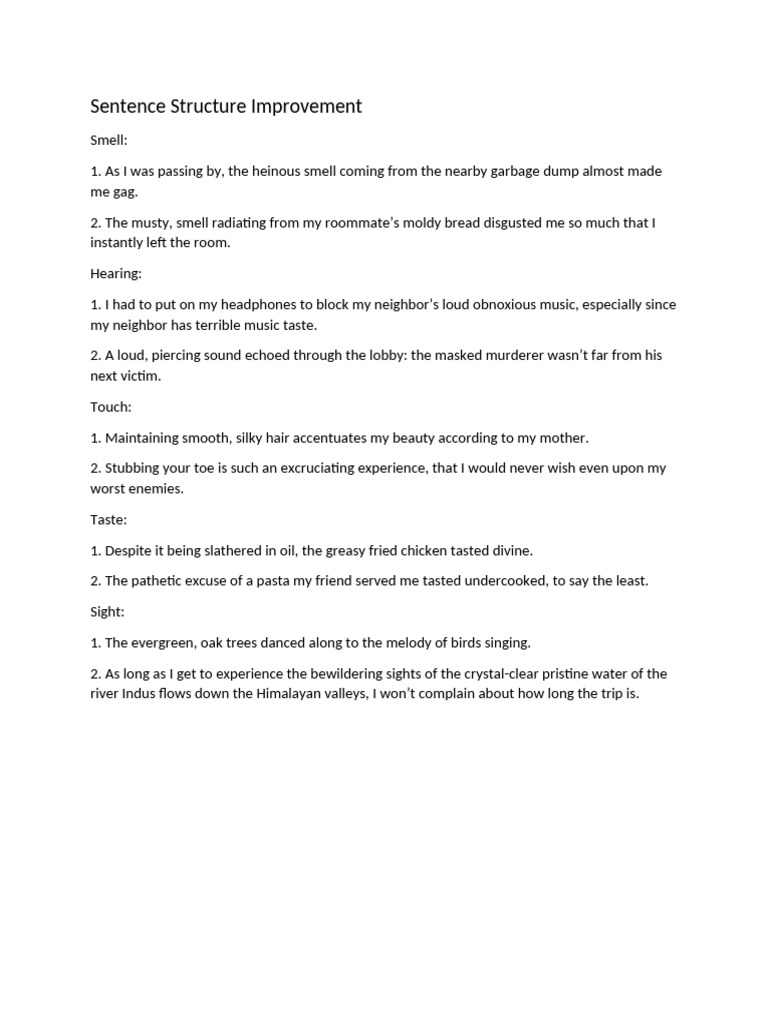 Sentence Structure Improvement | PDF