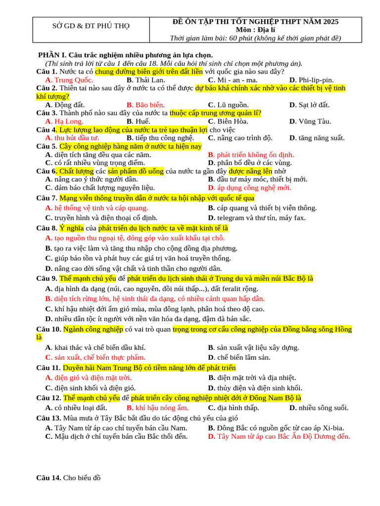 ĐÁP ÁN ĐỊA - PHƯƠNG XÁ - HCUONG | PDF