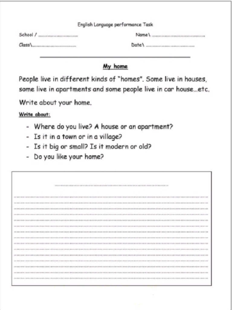 English Performance Tasks Paragraf | PDF