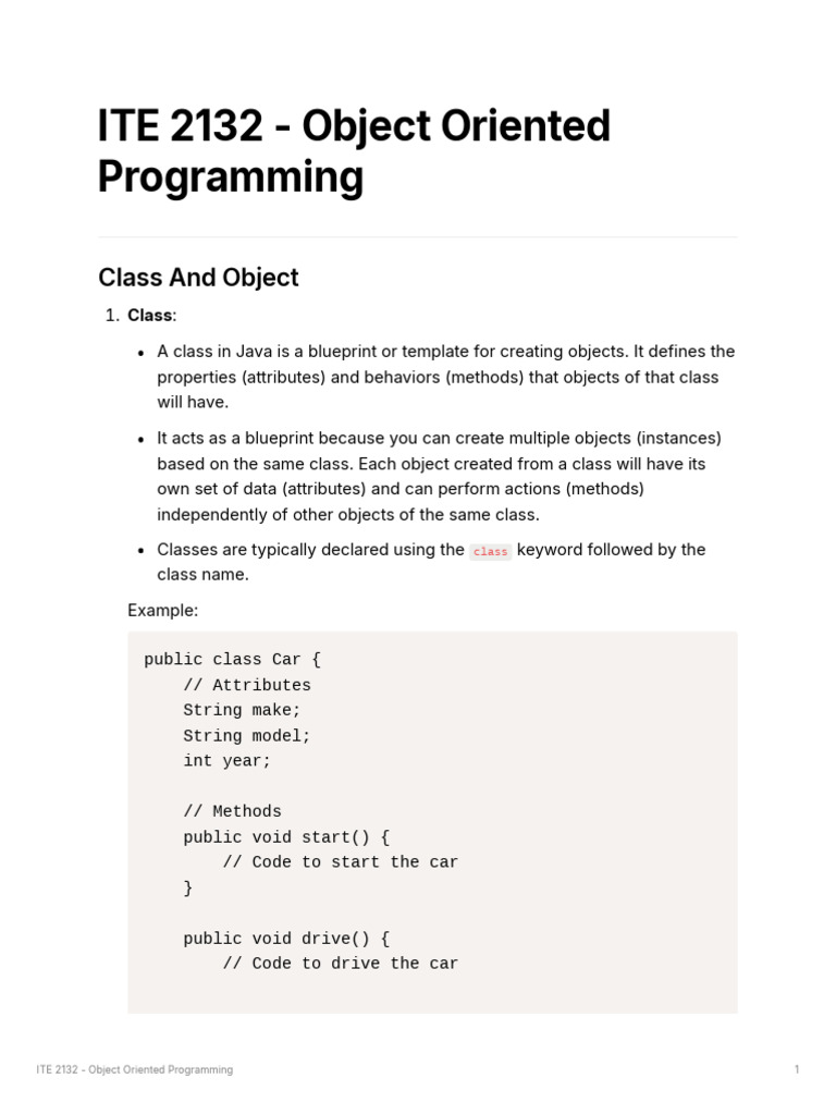 ITE 2132 - Object Oriented Programming | PDF | Inheritance (Object Oriented Programming ...