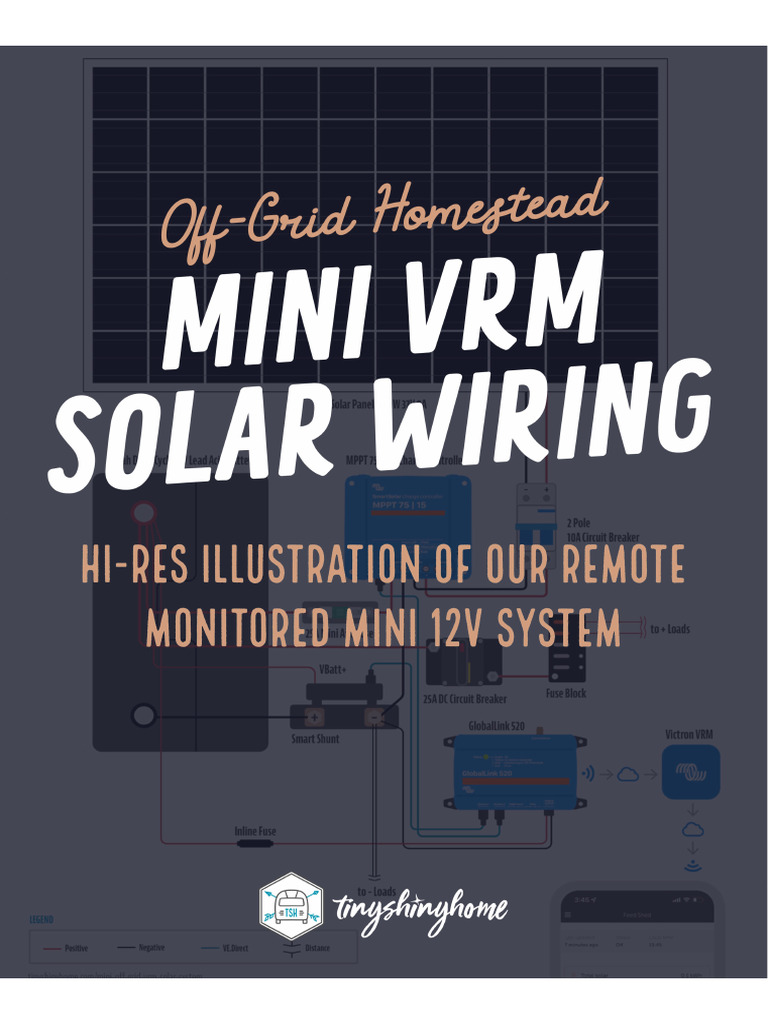 Mini Off-Grid VRM Solar System Wiring Diagram by Tiny Shiny Home | PDF