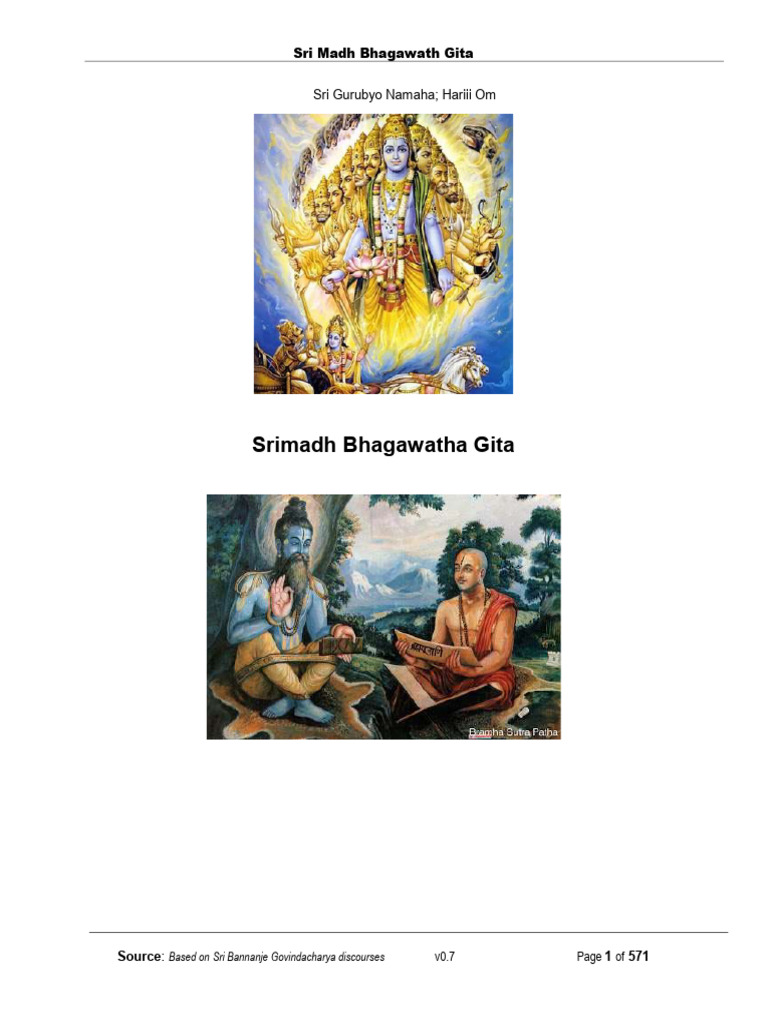 Bhagavad Gita Translated English | PDF | Bhagavad Gita | Mahabharata