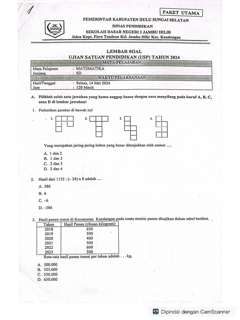 Soal Latihan MTK K.6 | PDF
