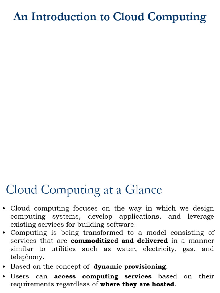 Introduction To Cloud Computing | PDF | Cloud Computing | Platform As A Service