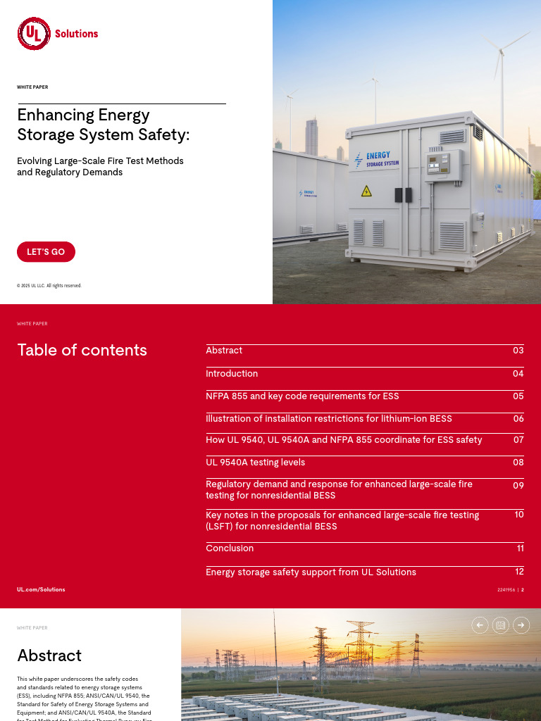 UL 9540 and Fire Safety for ESS | PDF | Safety | Fires