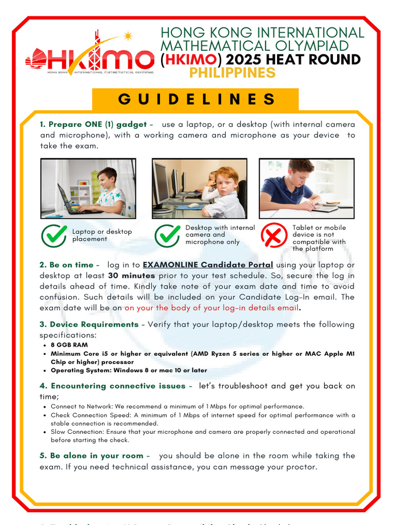 Hkimo 2025 Heat Round - Examonline Guidelines (1) | PDF | Laptop ...