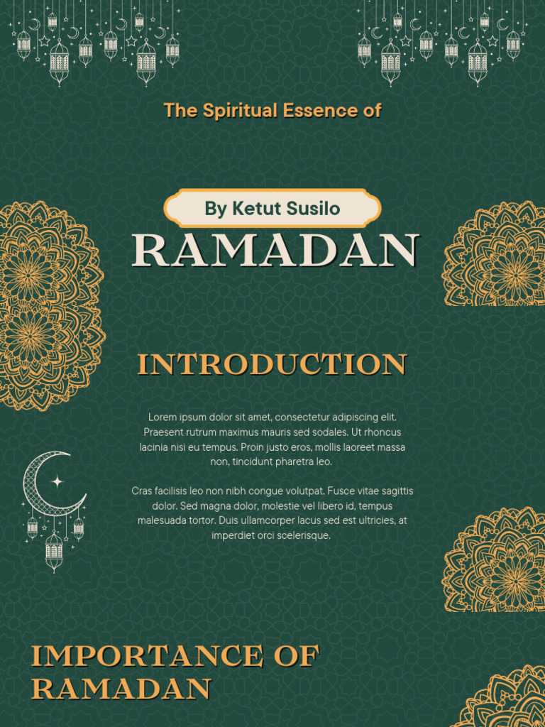 Green and Gold Elegant Islamic Ramadan The Spiritual Essence of Ramadan ...