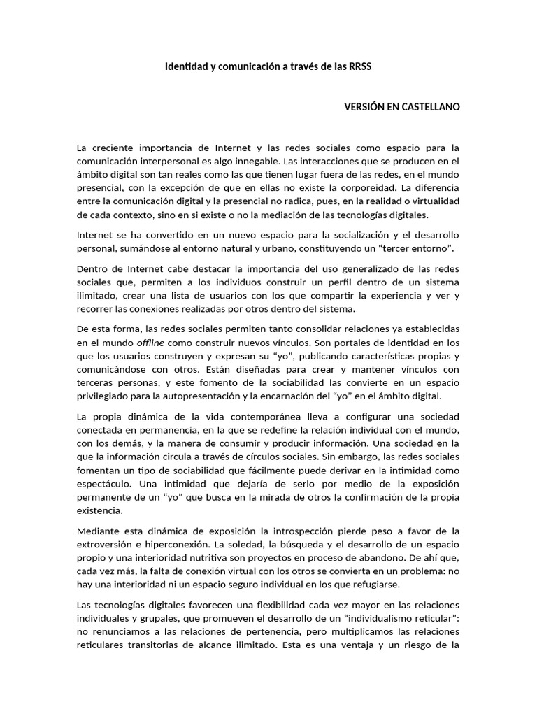 Identity and Communication Through Social Media (Uses and ...