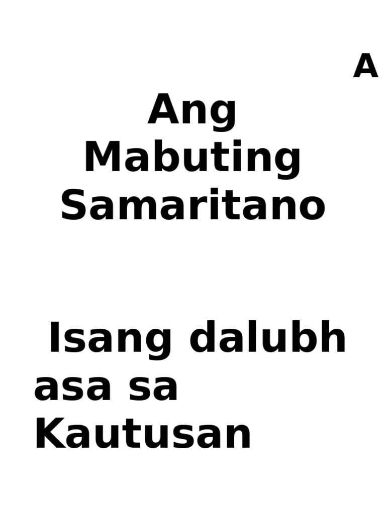 AAng Mabuting Samaritano | PDF