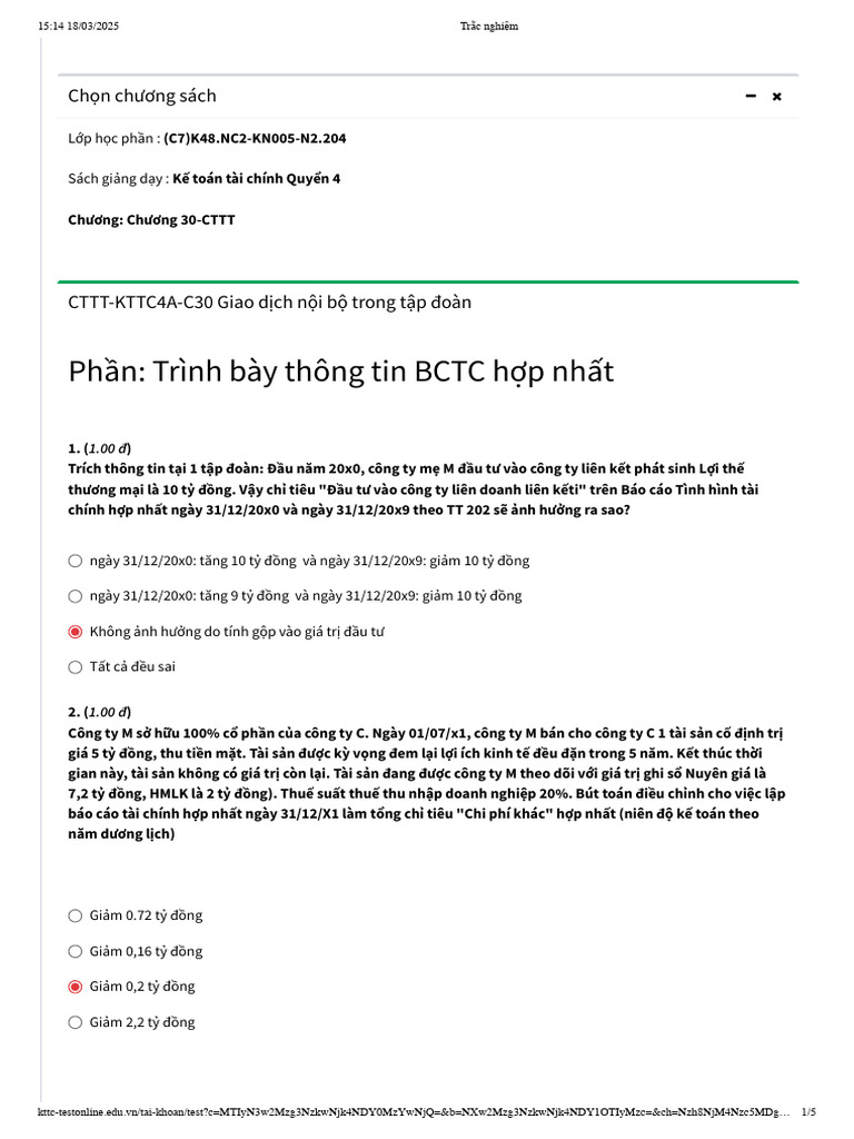PH N: Trình Bày Thông Tin BCTC H PNH T: CH NCH NG Sách | PDF