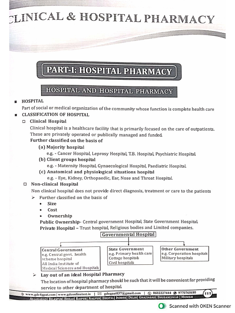 Clinical and Hospital Pharmacy | PDF