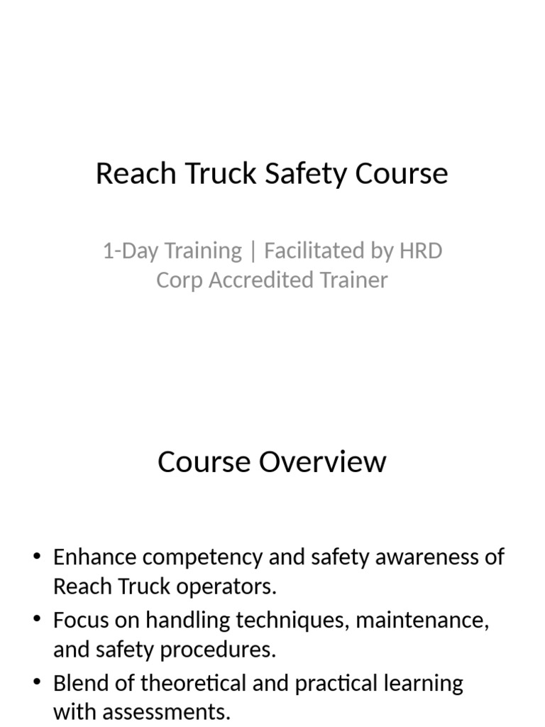 Extended Reach Forklift Training Plan | PDF | Safety | Forklift