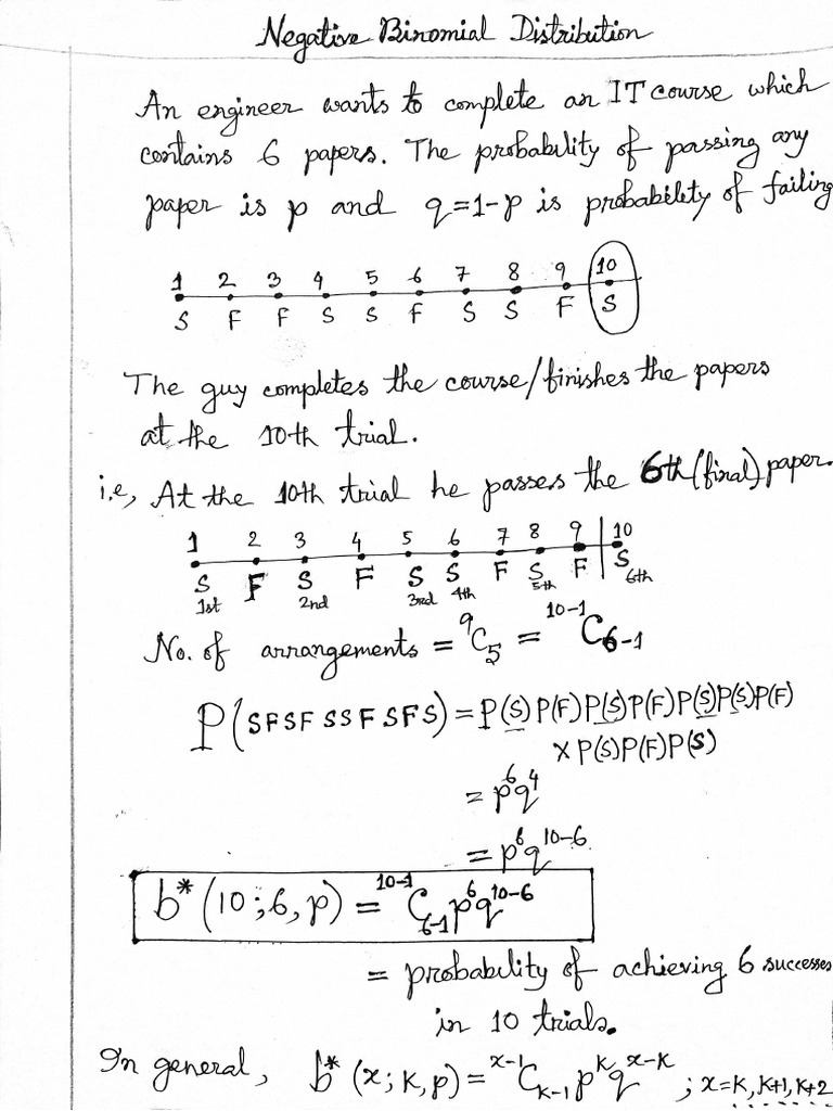Lec-5(Negative Binomial and Geometric Distribution) | PDF
