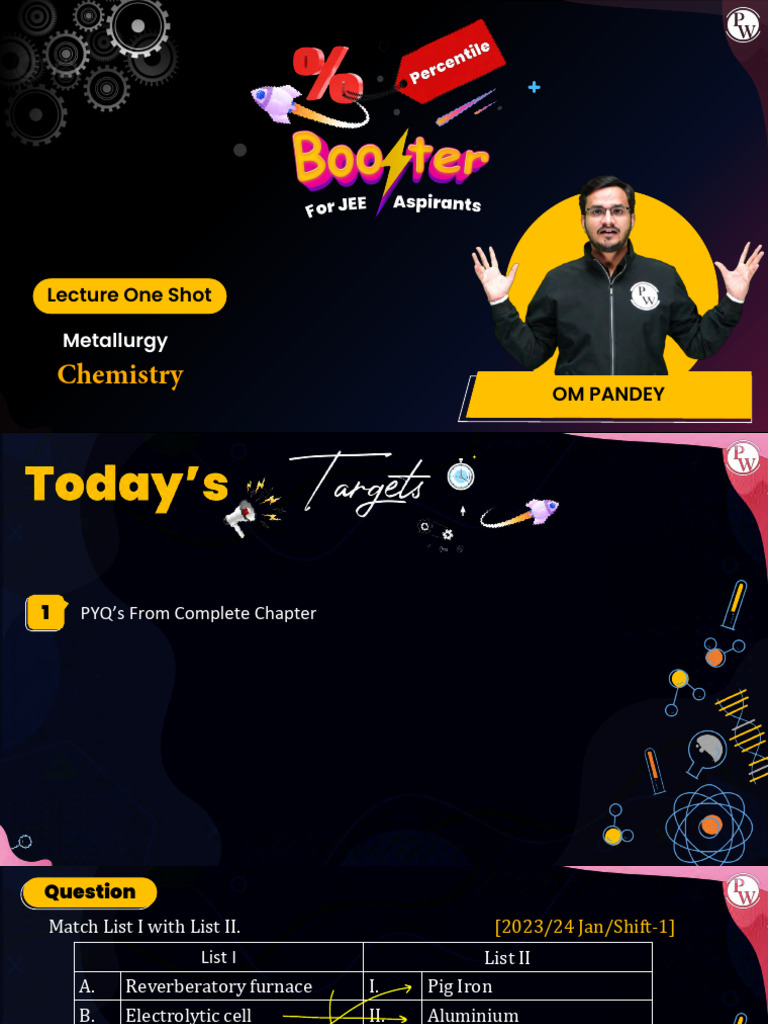 Metallurgy - Class Notes - Percentile Booster For JEE Aspirants 2 | PDF ...