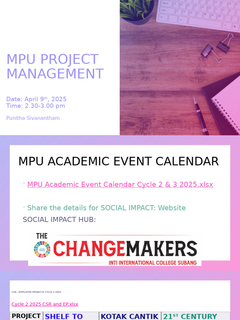 MPU PROJECT MANAGEMENT Guidelines | PDF