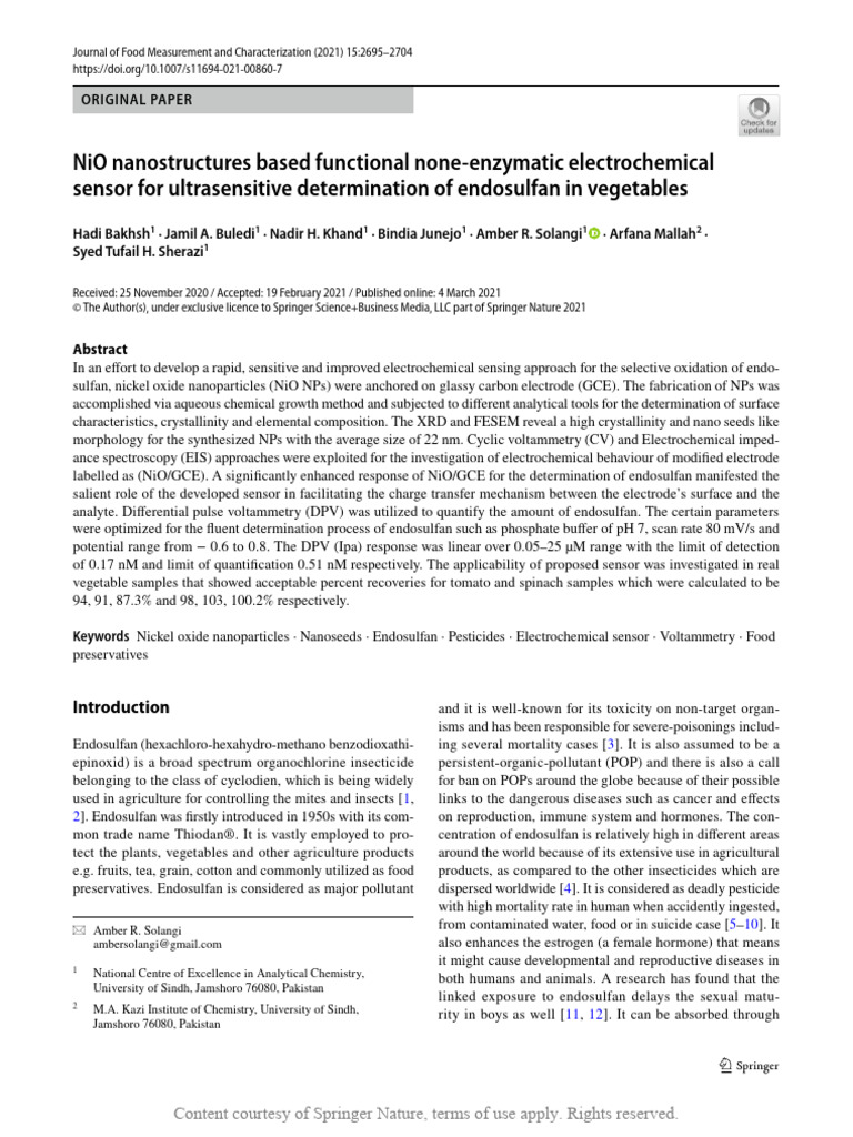 NiO Nanostructures Based Functional None-Enzymatic | PDF | Detection ...