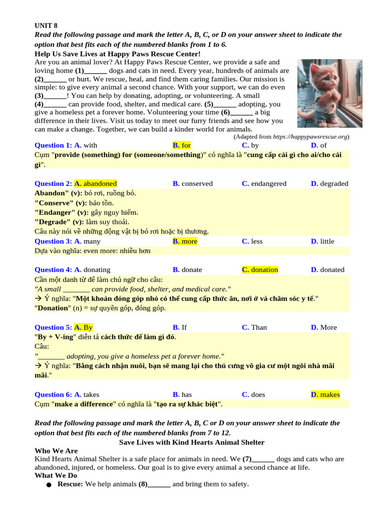 25 DA Ôn Tâp Unit 8,9,10 | PDF