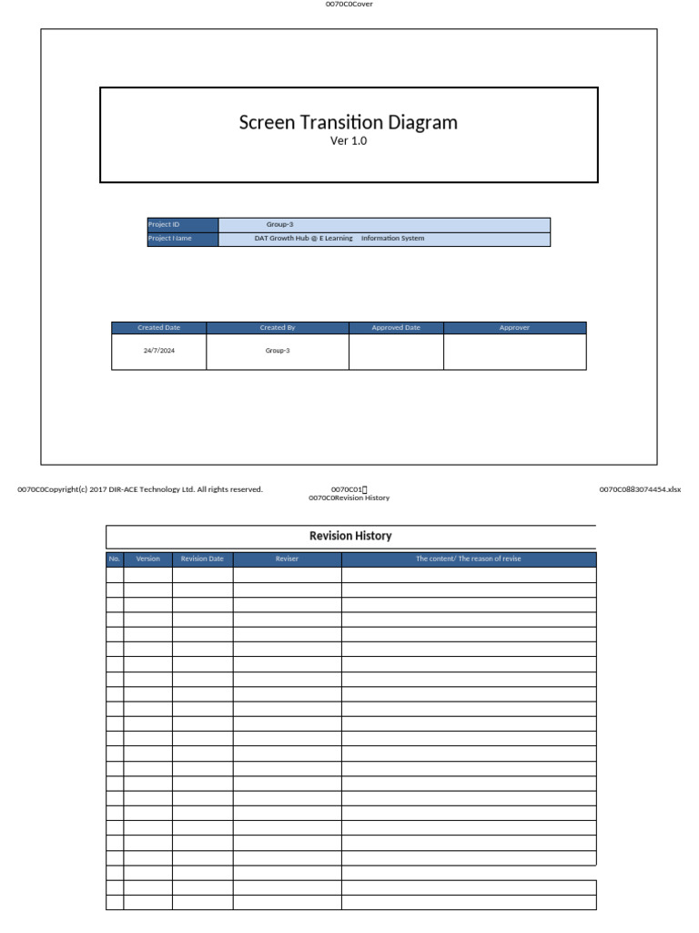 Screen Transition Diagram for E-Learning | PDF
