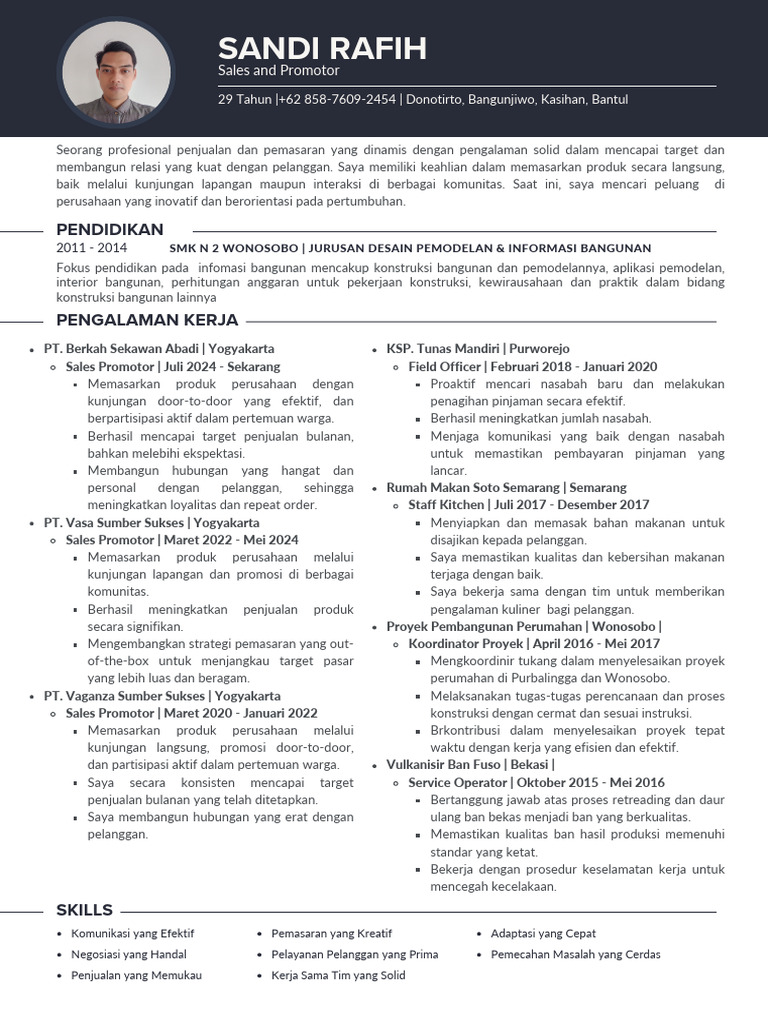 CV Sandi Rafih - 2025 | PDF