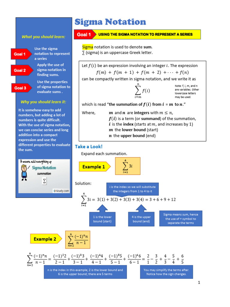 Unit-2-L2-Sigma-Notation | PDF | Summation | Notation