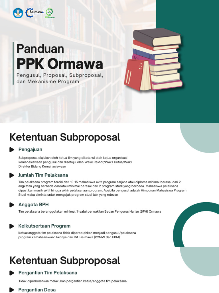 Panduan PPK Ormawa 2025 dan Subproposal | PDF