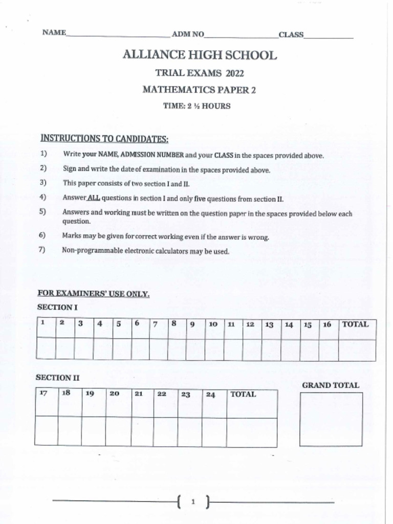 Mathematics Paper 2 2 | PDF