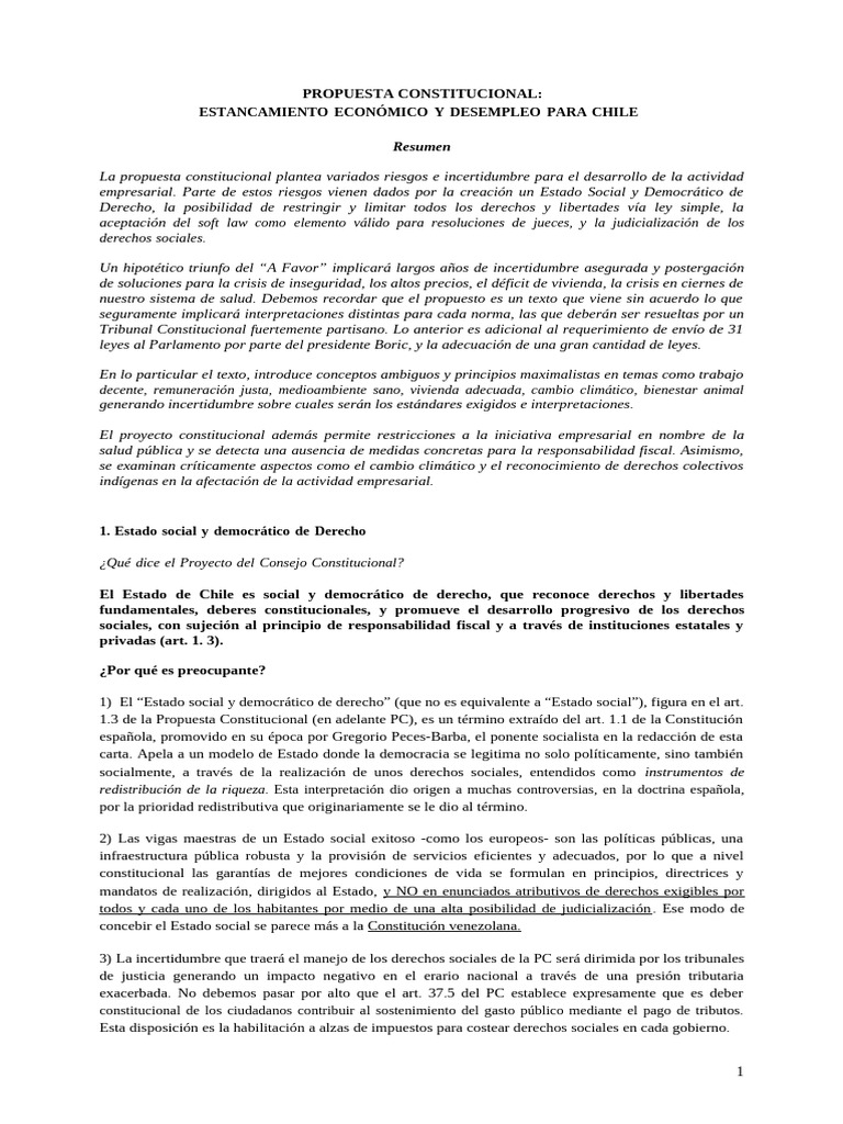 Propuesta Constitucional y Actividad Empresarial (CPC) 2.0 | PDF | Constitución | Democracia