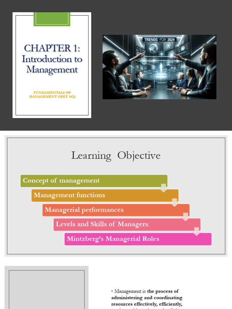 CHAPTER 1-Introduction To Management | PDF | Goal | Information