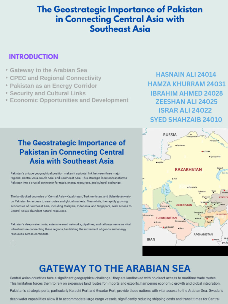 Gateway To The Arabian Sea Pakistan As An Energy Corridor CPEC and ...