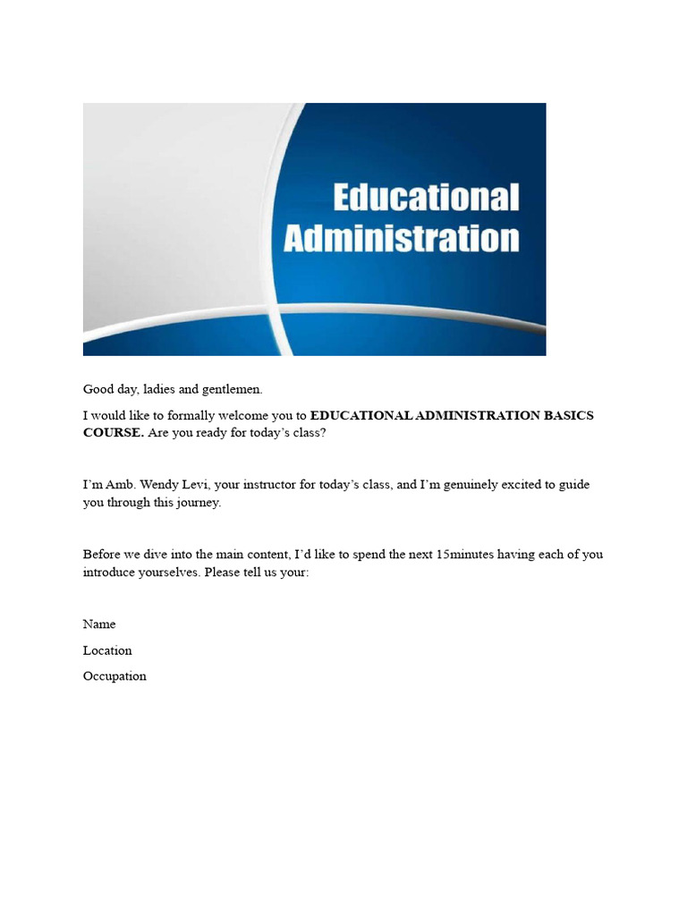 Educational Administration Overview | PDF | Leadership | Strategic Planning