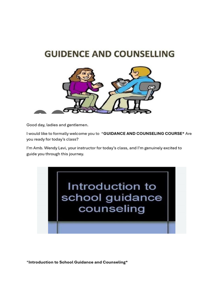 School Guidance and Counseling Overview | PDF | Adolescence | School ...