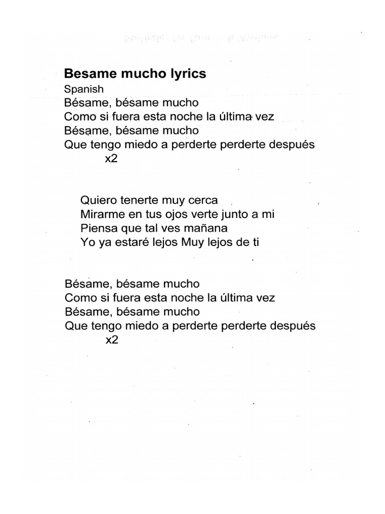 Besame Mucho | PDF