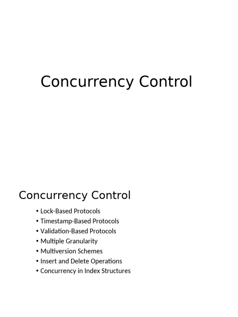 Unit-4 CH2 - Concurrency Control | PDF | Database Transaction | Computing