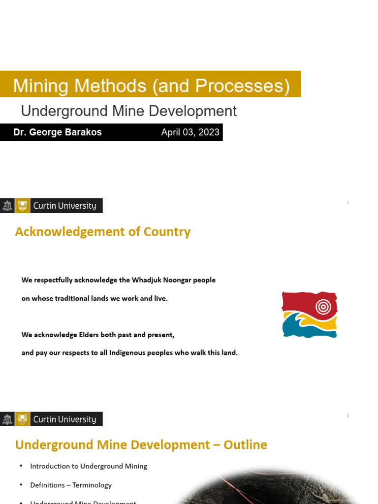 Underground Mine Development Mining Methods | PDF | Minerals | Heavy Industry